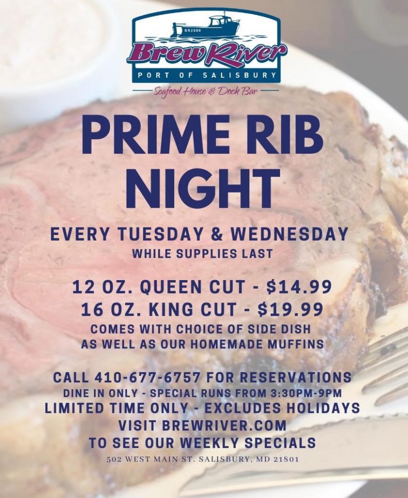prime-rib - Waterfront Dining Restaurant Salisbury MD Brew River